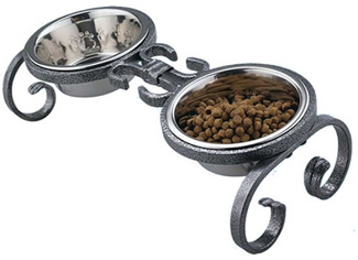 Classic Wrought Iron Raised Feeder - 4" Height - Pint Bowls ...